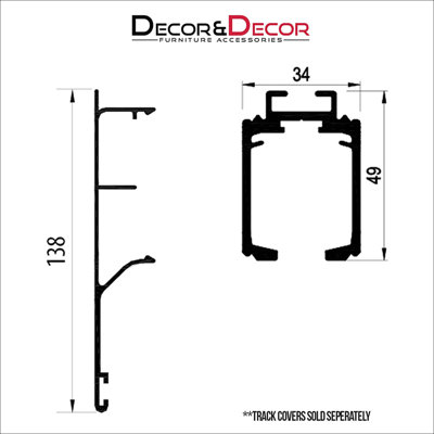 DecorAndDecor Top Hung Sliding Door Gear Kit - 120Kg Max Door Weight ...