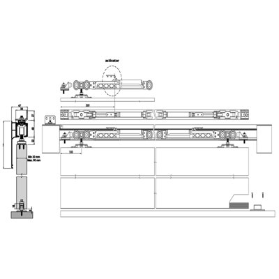 DecorAndDecor Top Hung Sliding Door Gear Kit - 120Kg Max Door Weight ...
