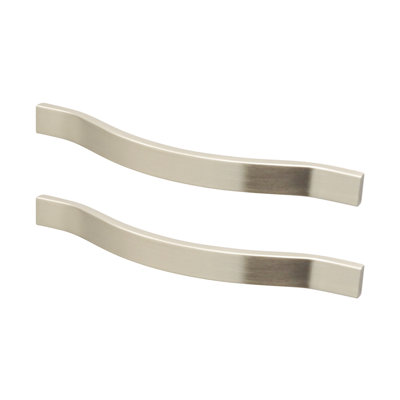 DecorAndDecor - TUCANA Brushed Nickel Bow Kitchen Door Cabinet Cupboard ...