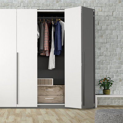 DecorAndDecor W Slide BiFold Sliding Wardrobe Door Gear Kit 40Kg Max Door Weight 1500mm Track