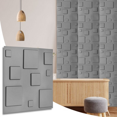 Decorative 3D Wall Panels (50x50cm) Pack of 6 Sheets Cover 16.15ft² (1 ...