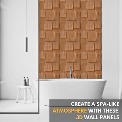 Decorative 3D Wall Panels (50x50cm) Pack of 6 Sheets Cover 16.15ft² (1 ...