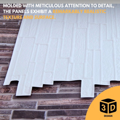 Decorative 3D Wall Panels (96x48 cm) Pack of 6 Sheets Cover 2.76 m² (29 ...