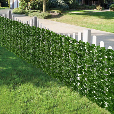Decorative Artificial Ivy Leaf Green Hedge Roll 3m x 1m Privacy Hedging ...
