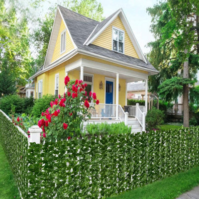 Decorative Artificial Ivy Leaf Green Hedge Roll 3m x 1m Privacy Hedging ...