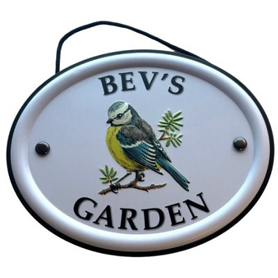 Decorative Bird Garden Sign - Bev's Garden