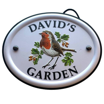 Decorative Bird Garden Sign - David's Garden