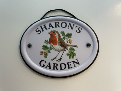 Decorative Bird Garden Sign - Sharon's Garden