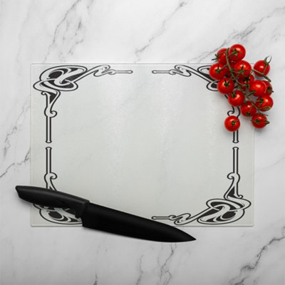 Decorative Border Glass Chopping Board