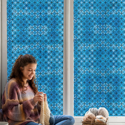 Decorative Circles Pattern Window Privacy Film for Glass Windows - Self ...