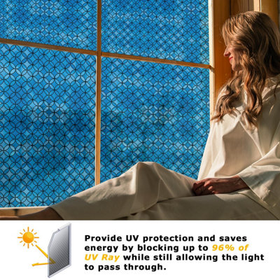 Decorative Circles Pattern Window Privacy Film for Glass Windows - Self ...