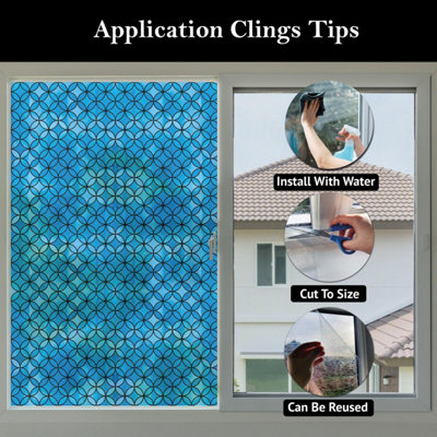 Decorative Circles Pattern Window Privacy Film for Glass Windows - Self ...