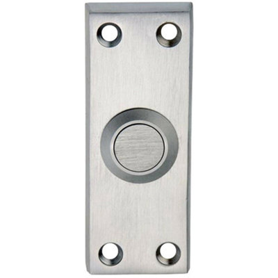 Decorative Door Bell Cover Satin Chrome 76 x 25mm Victorian Square ...