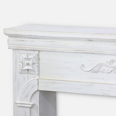 Decorative fireplace surround MDF with firwood veneer 104x17x100cm ...