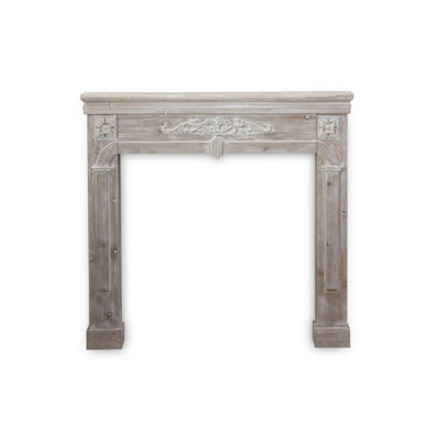 Decorative fireplace surround MDF with firwood veneer 104x17x100cm ...