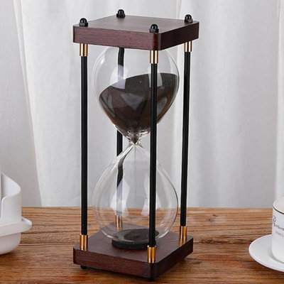 Decorative Glass Hourglass with Gold Side Frame for Living Room Coffee ...