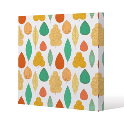 Decorative Leaves (Canvas Print) / 61 x 61 x 4cm