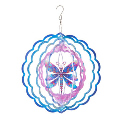 Decorative Metal Dynamic Wind Spinner with Swivel Hook