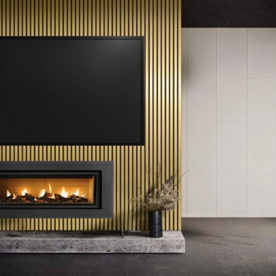 Decorative slat wall panel in Gold 3D slat acoustic for wall or ceiling ...