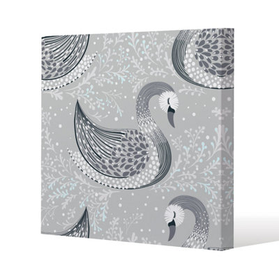Decorative swans (Canvas Print) / 127 x 127 x 4cm