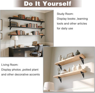 Decorative Wall Shelf Brackets 4 Pack 6inch Heavy Duty L Corner Brace ...