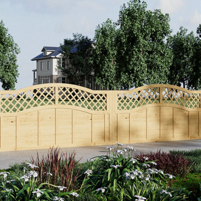Decorative Wooden Fence Panel with Lattice Accent Stylish & Sturdy ...