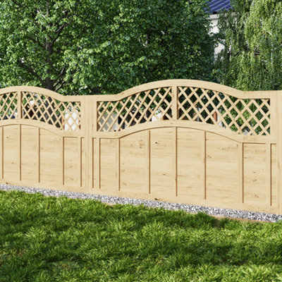DECORATIVE WOODEN FENCE PANEL WITH LATTICE ACCENT STYLISH & STURDY ...