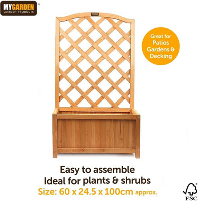 Buy Decorative Wooden Lattice Planter 100cm at B&Q
