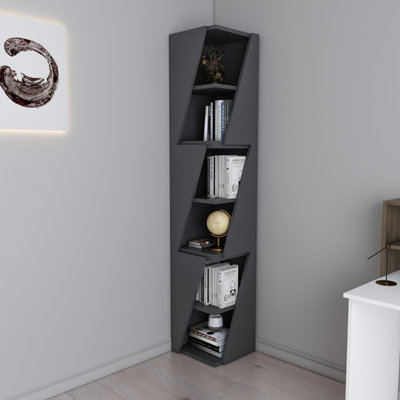 Decorotika Arrow 6 tier Corner Bookcase Bookshelf Shelving Unit