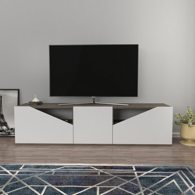 Decorotika Carson TV Stand TV Unit for TV's up to 72 inch Wenge White