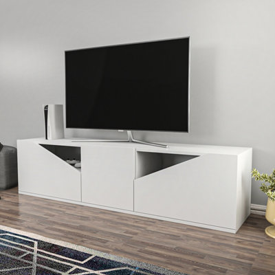 Decorotika Carson TV Stand TV Unit for TV's up to 72 inch White