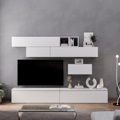 DECOROTIKA COLMAR MODULER MODERN TV UNIT WALL MOUNT CUSTOMIZABLE LAYOUT ...
