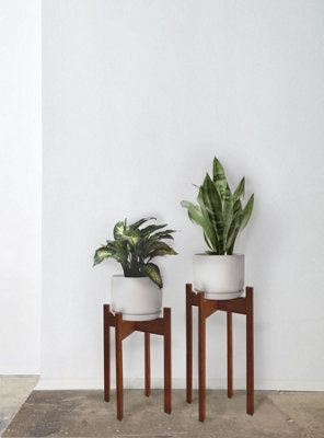 Decorotika Floret Handmade Solid Wood Plant Stand Set - Medium Colour ...