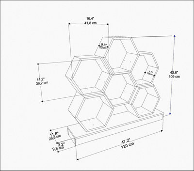 Decorotika Flower Hexagonal Bookshelf , Displaying Shelving Unit