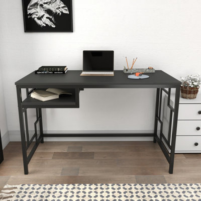 Decorotika Kennasaw 120cm Wide Metal Frame Computer Desk Anthracite