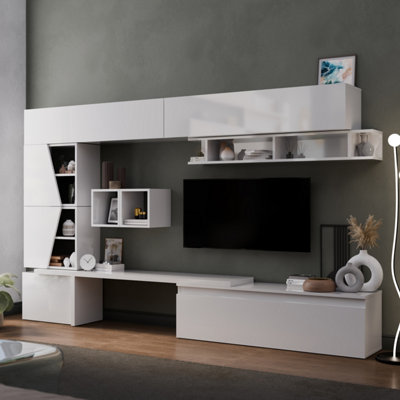 Decorotika London Moduler Modern TV Unit Wall Mount Customizable Layout ...