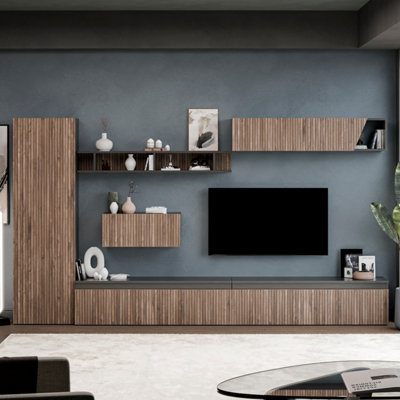 Decorotika Nice Moduler Modern TV Unit Wall Mount Customizable Layout ...