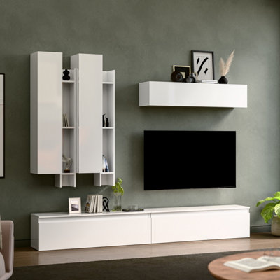 Decorotika Porto Moduler Modern TV Unit Wall Mount Customizable Layout ...
