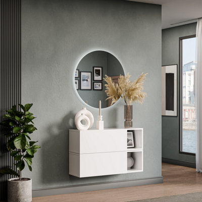 Decorotika Saka Modern Wall-Mounted Sideboard with Open Shelving and ...