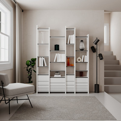 Decortie Arya Modern Bookcase Display Unit Room Separator White ...