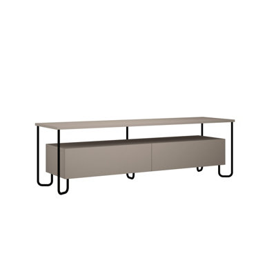 Decortie Cornea Modern TV Unit Mocha Grey with Storage TV Cabinet 150cm
