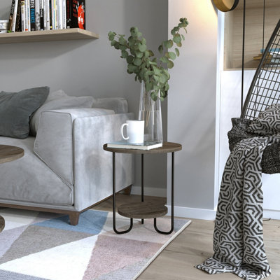 Decortie Corro Modern Side End Table Dark Coffee Multipurpose With ...