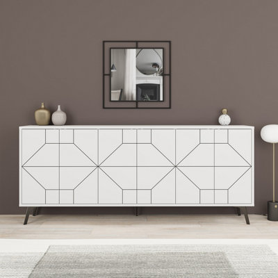 Decortie Dune Console Storage Display Unit with Metal Legs and Ample ...