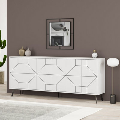 Decortie Dune Console Storage Display Unit with Metal Legs and Ample ...