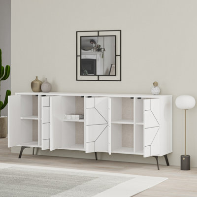 Decortie Dune Console Storage Display Unit with Metal Legs and Ample ...