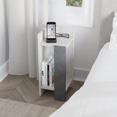 Decortie Elos Modern Bedside Table Left And Right Ancient White Retro ...