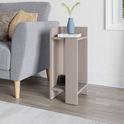 Decortie Elos Modern Bedside Table Left Module Narrow Mocha Grey 25cm