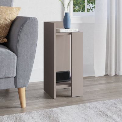 Decortie Elos Modern Bedside Table Left Module Narrow Mocha Grey 25cm