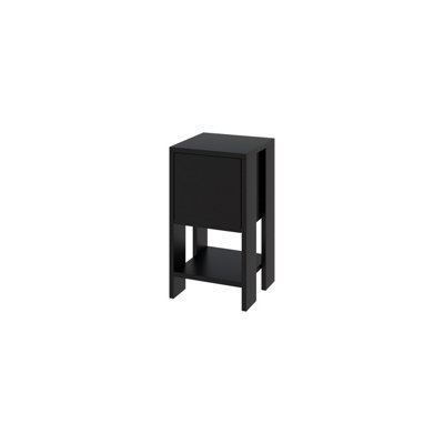 Decortie Ema Modern Bedside Table Black 30cm Width Bedroom Furniture