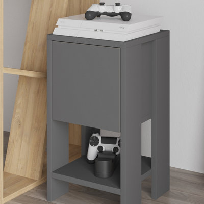 Decortie Ema Modern Bedside Table with Storage Drop-Door Cabinet ...